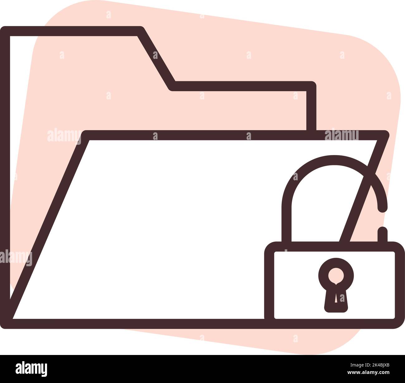 Cyber security file, illustration, vector on white background Stock ...
