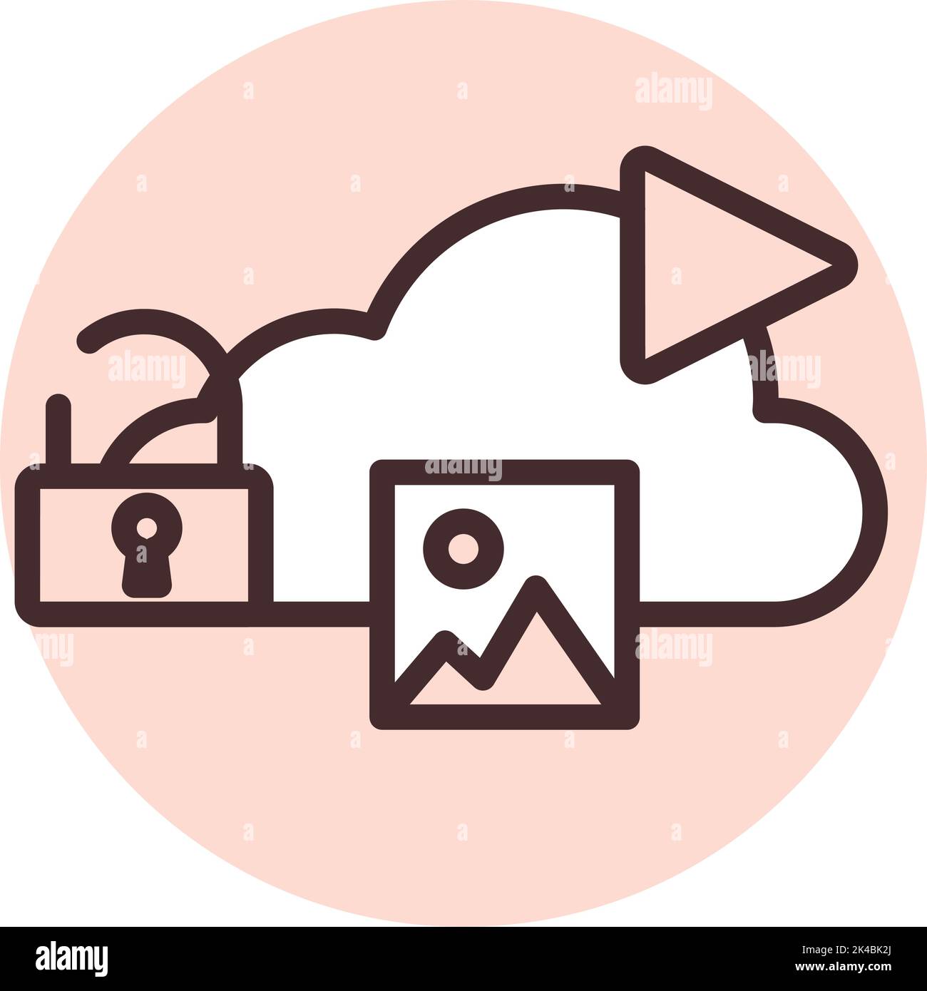 Cyber security cloud privacy, illustration, vector on white background ...