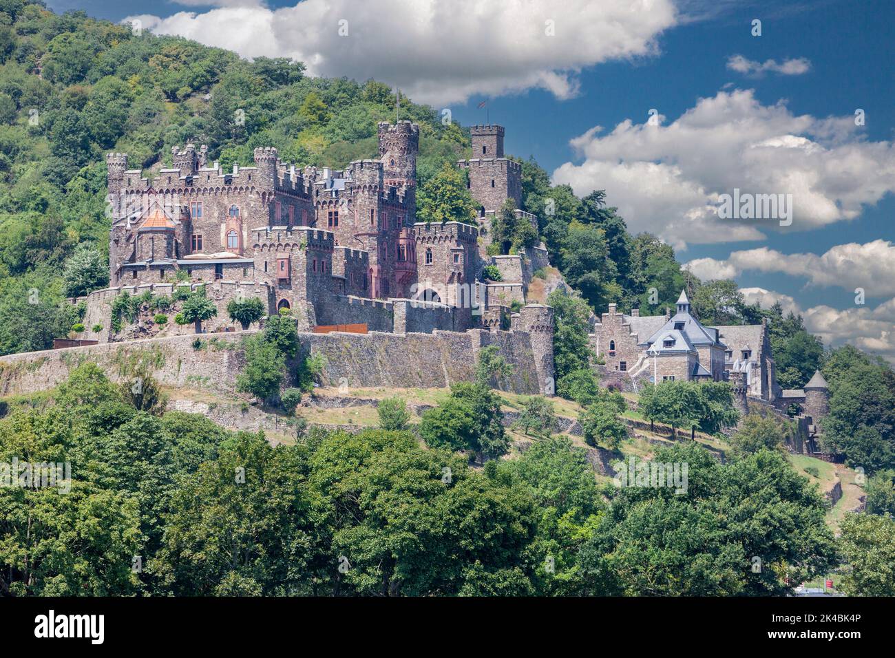 Rhine River Valley, Germany. Reichenstein Castle, 13th-14th Century ...