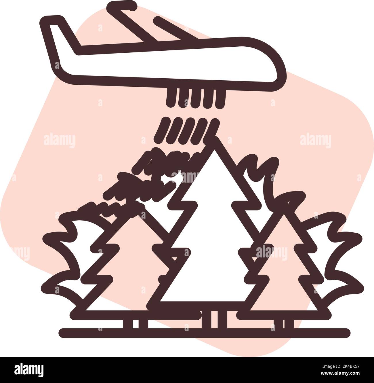 Disaster forest fire, illustration, vector on white background Stock ...