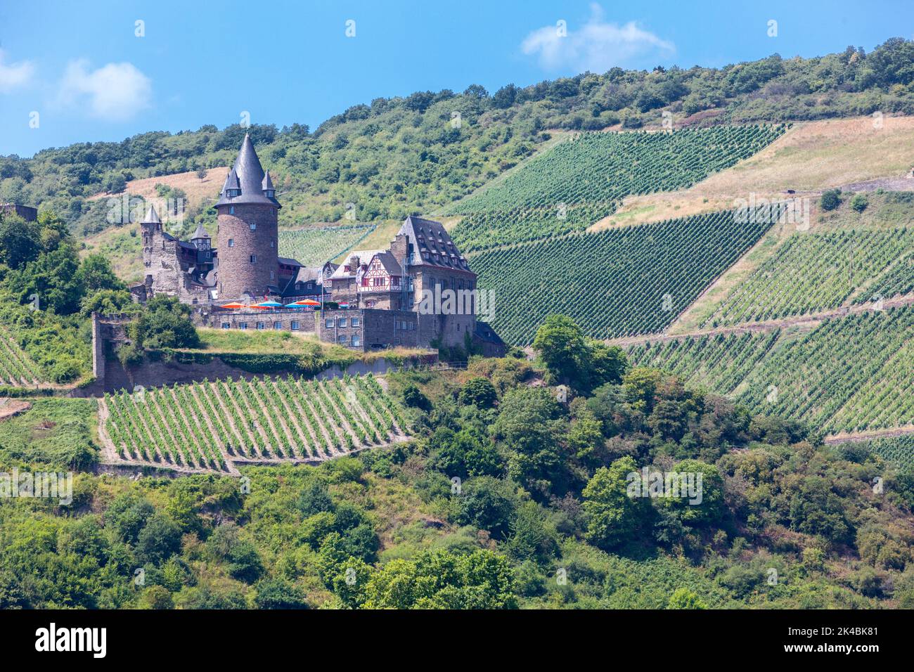 Rhine River Valley, Bacharach, Germany. Stahleck Castle, 12th Century ...