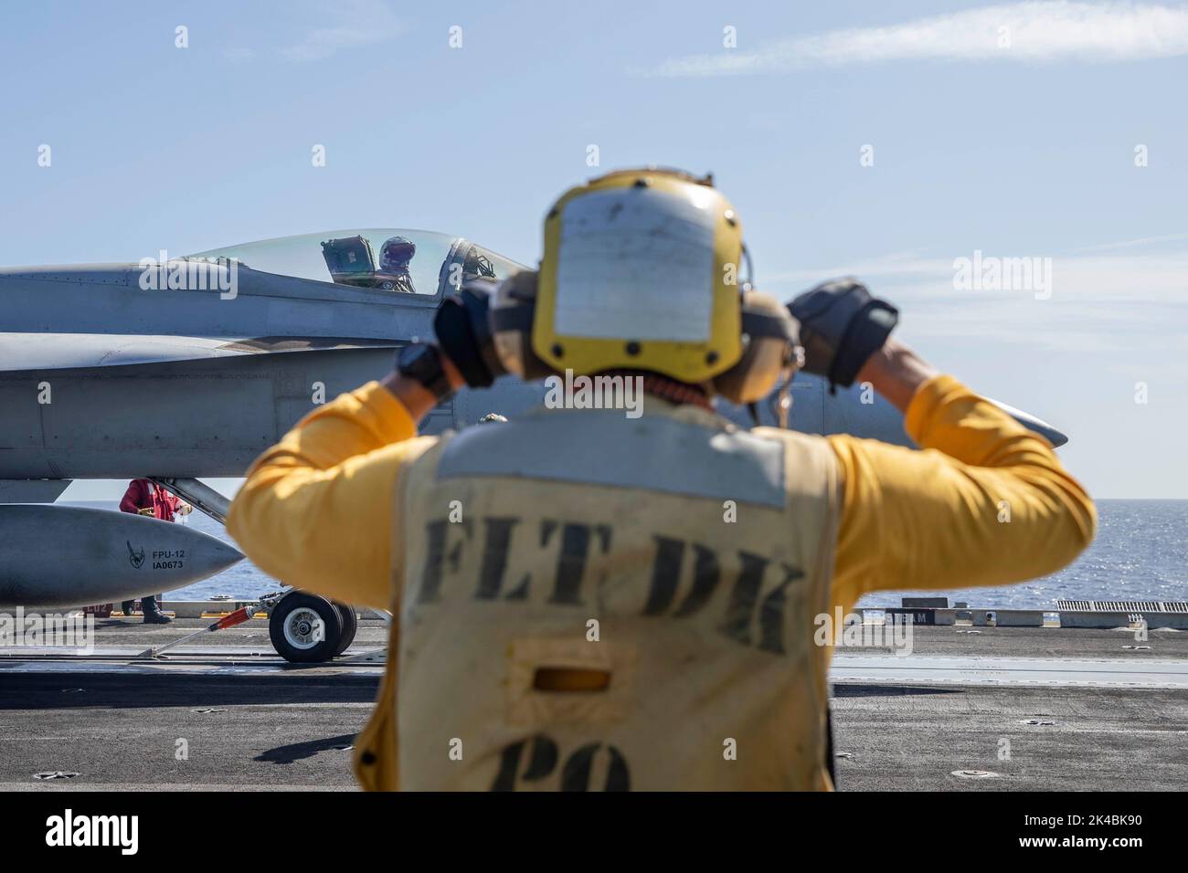 220929-N-MW880-1006 ADRIATIC SEA (Sept. 29, 2022) A Sailor assigned to the NImitz-class aircraft ...
