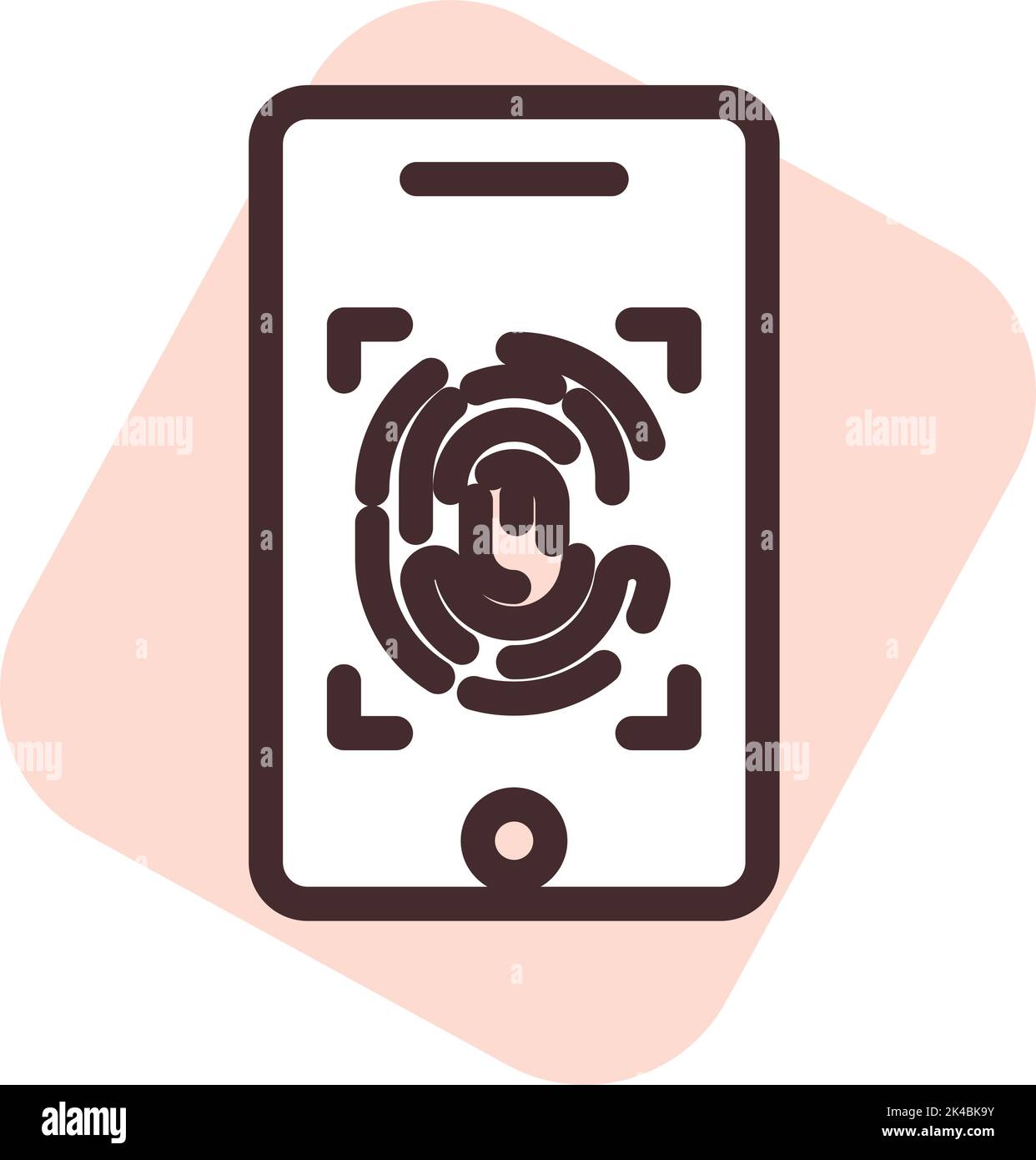 Cyber cloud ID touch, illustration, vector on white background Stock ...