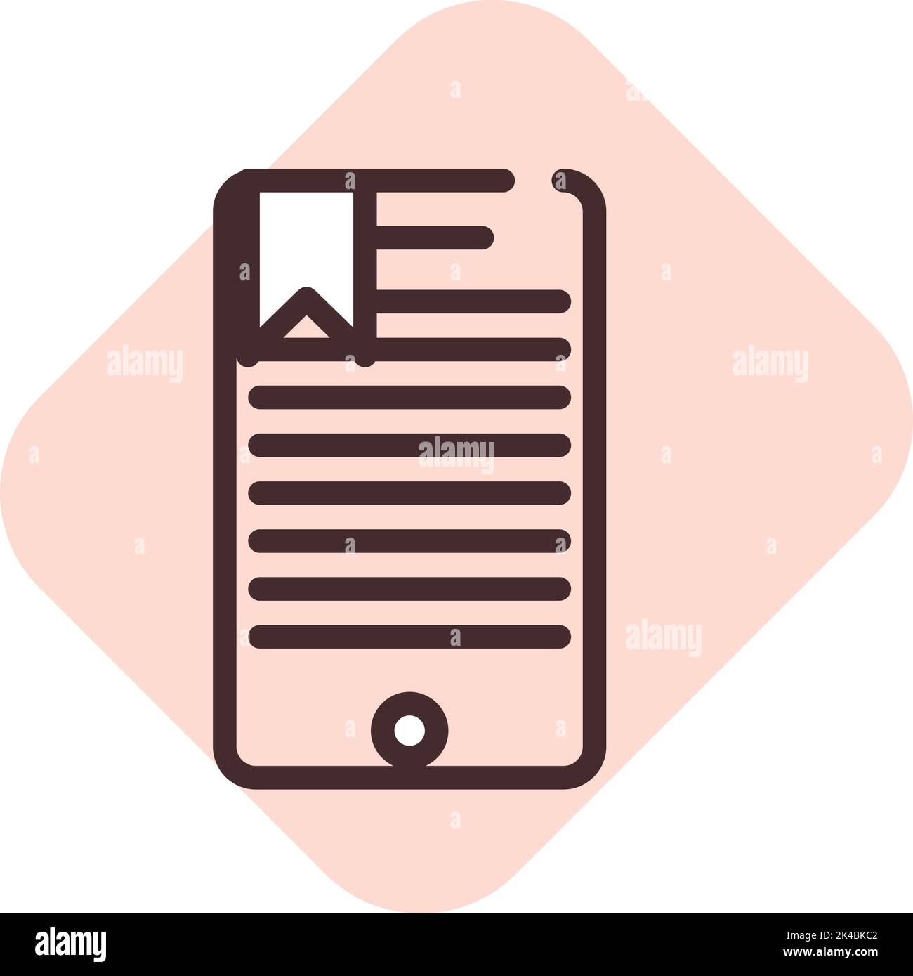 E book mobile book, illustration, vector on white background Stock ...