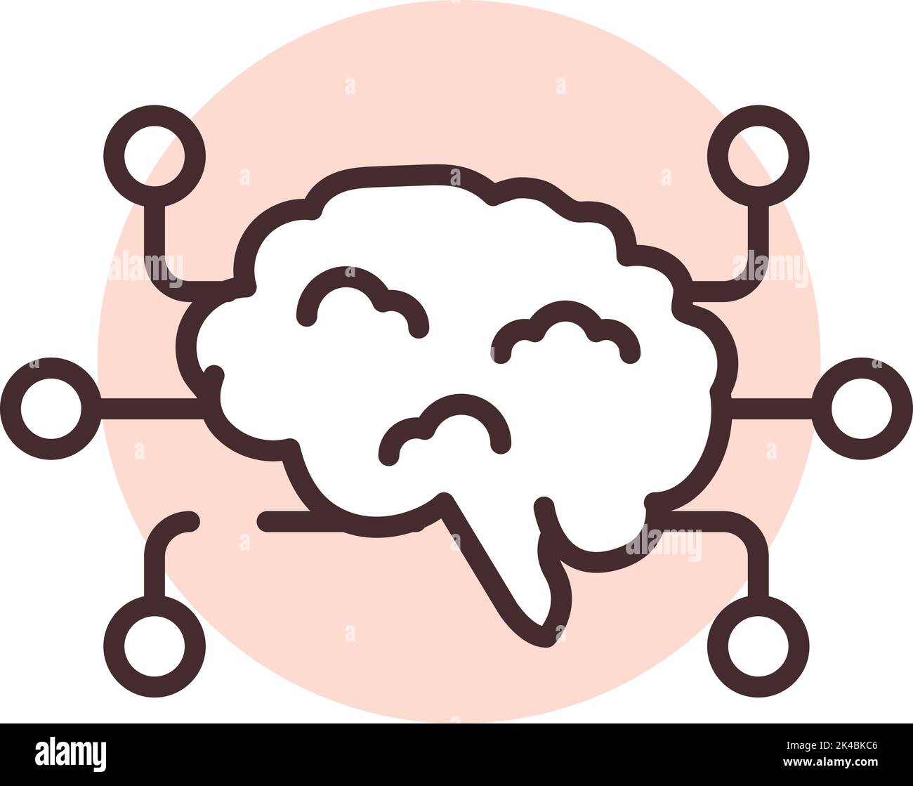 Cyber security brain, illustration, vector on white background Stock ...
