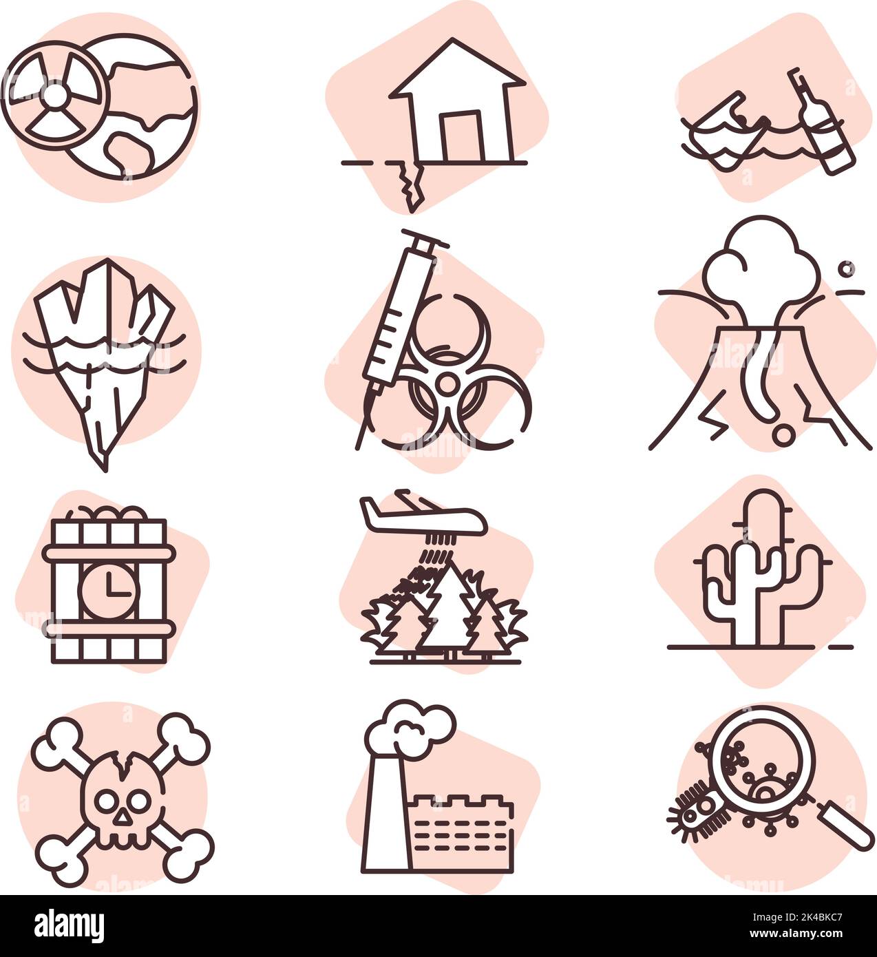 Natural Biological disasters , illustration, vector on white background ...