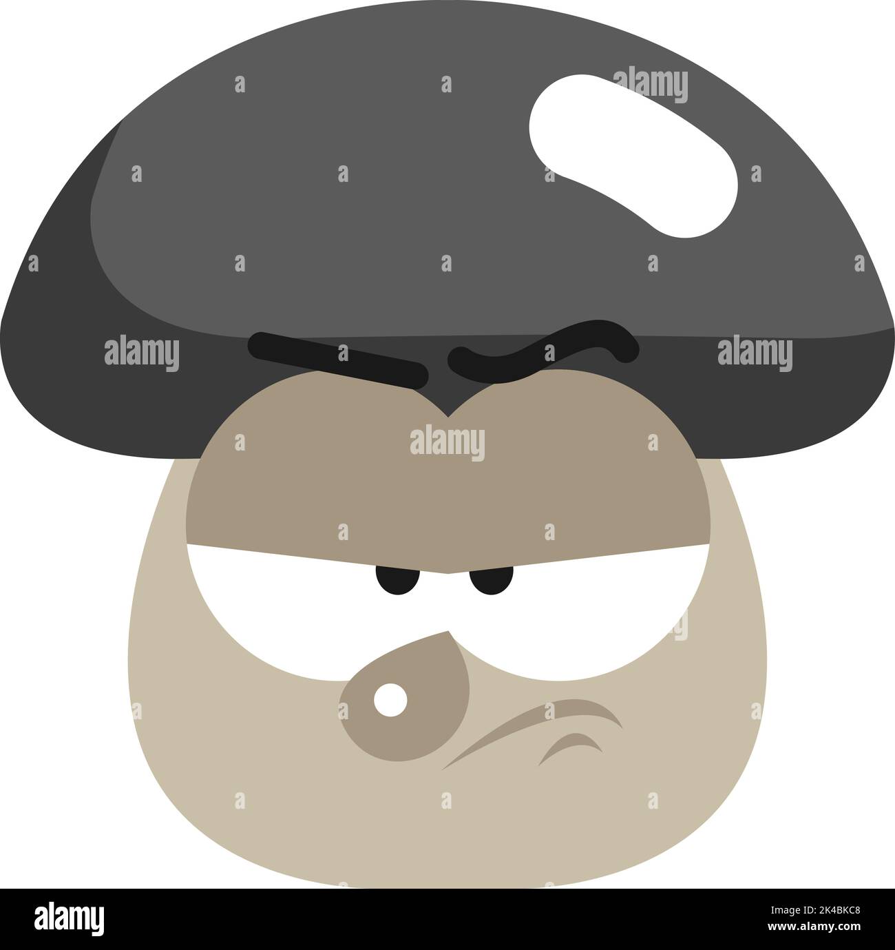 Angry mushroom, illustration, vector on white background Stock Vector ...