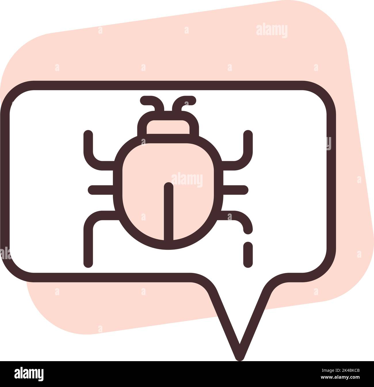 Cyber security virus bug, illustration, vector on white background ...