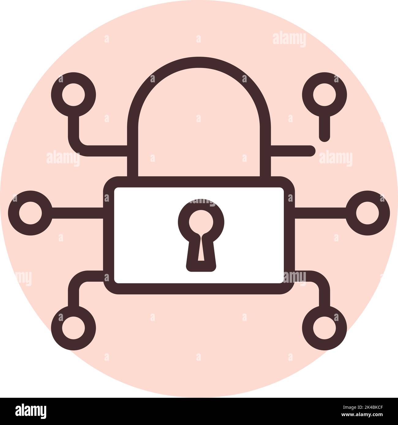 Cyber security private, illustration, vector on white background Stock ...