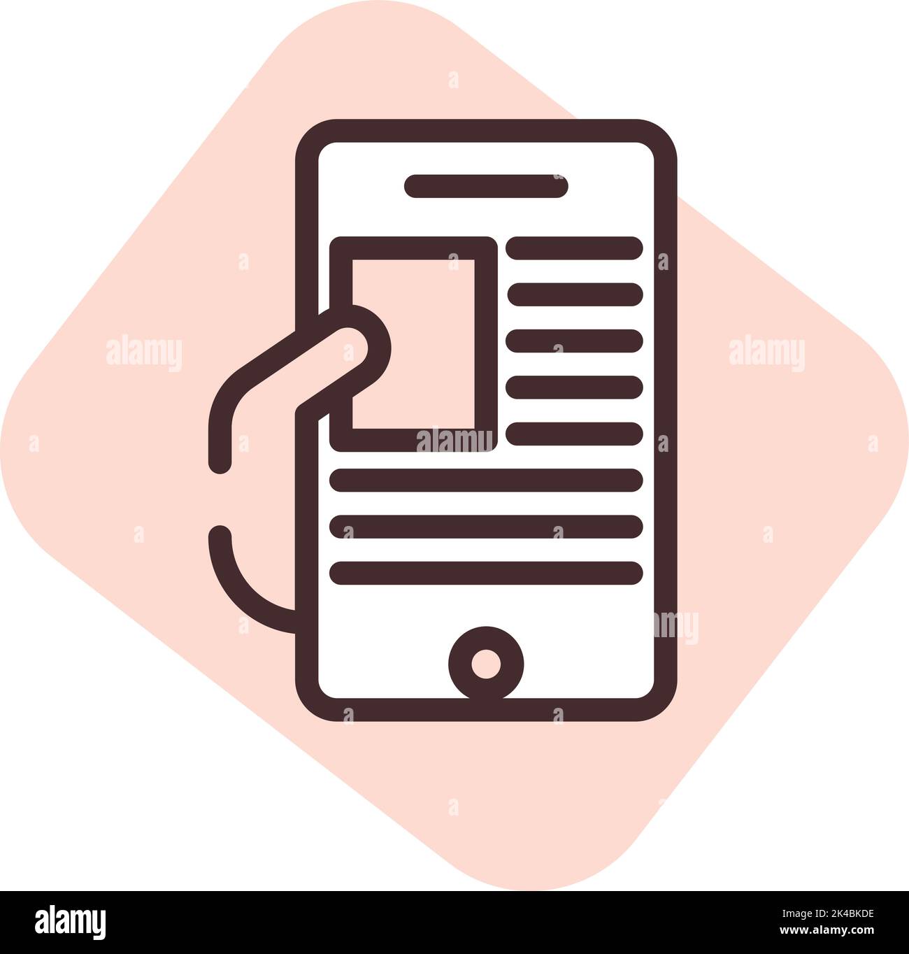 E books mobile app, illustration, vector on white background Stock ...