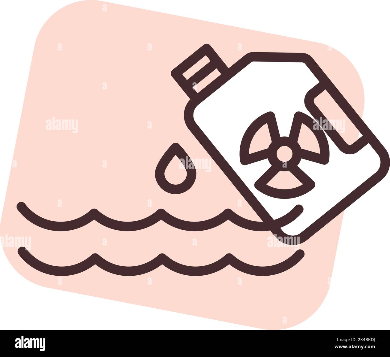 Disaster water pollution, illustration, vector on white background ...