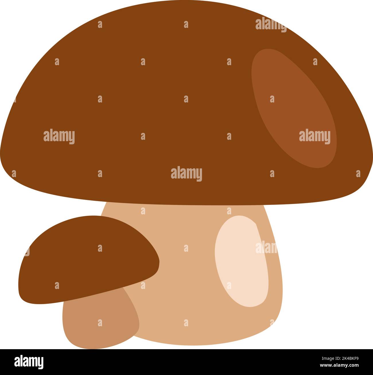 Brown farming mushroom, illustration, vector on white background Stock ...