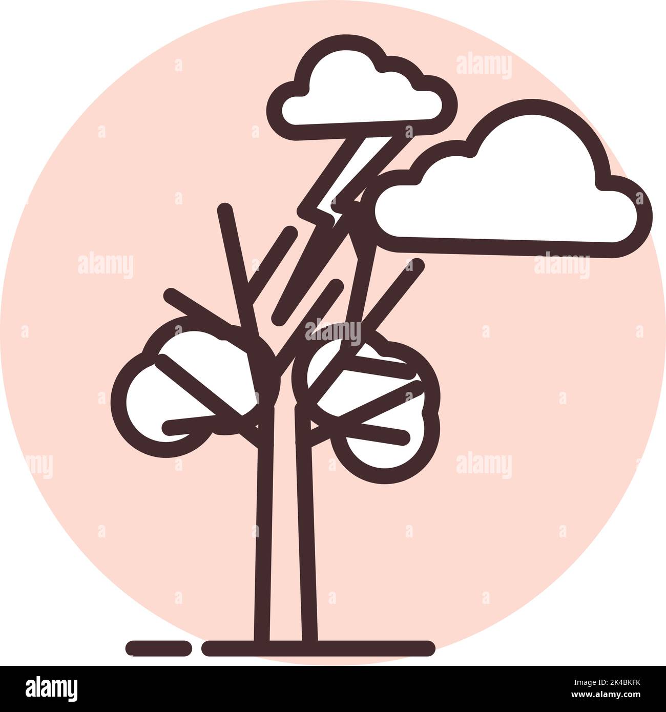Disaster thunderstorm, illustration, vector on white background Stock ...