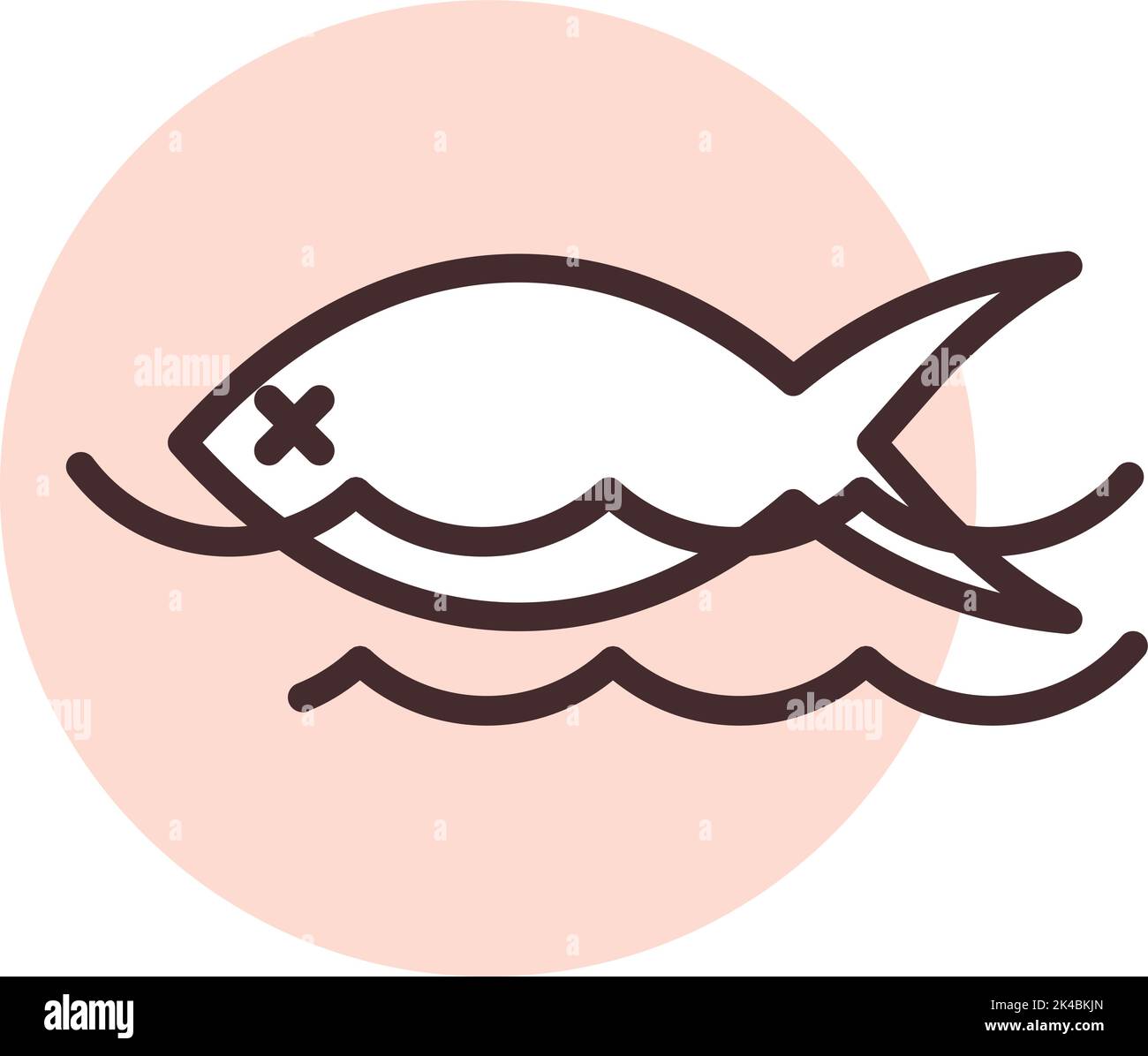 Disaster fish pollution, illustration, vector on white background Stock ...
