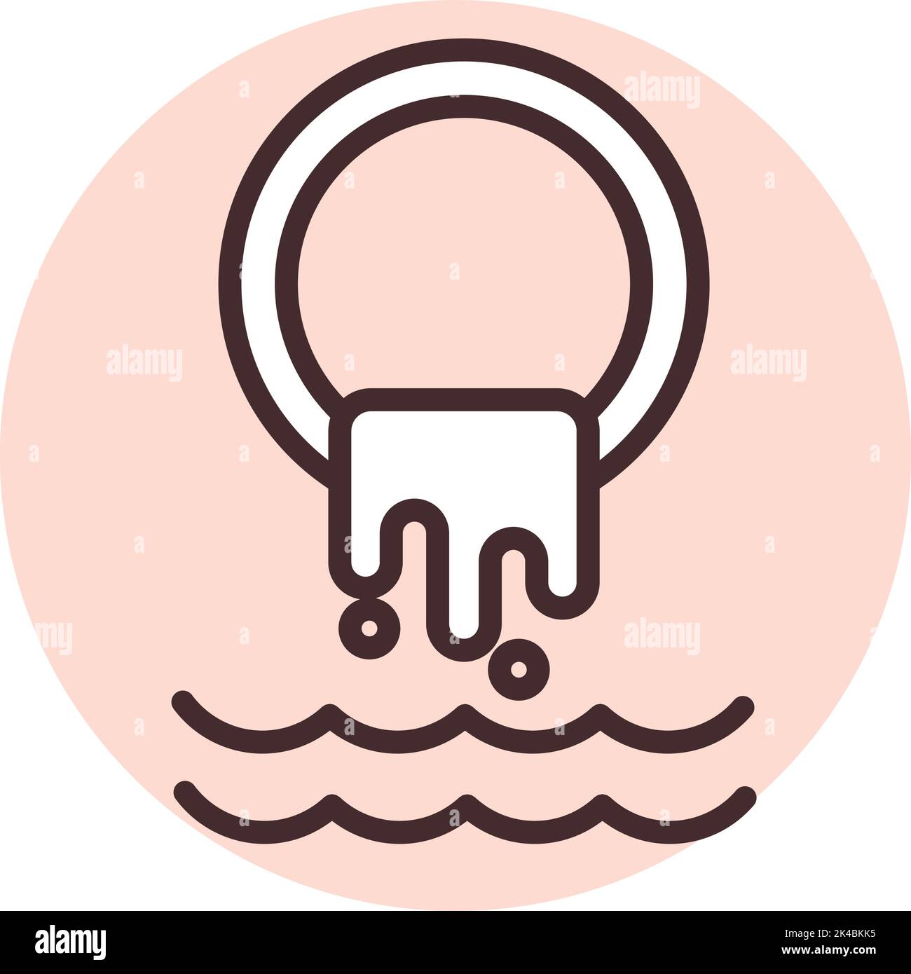 Disaster water pollution risk, illustration, vector on white background ...