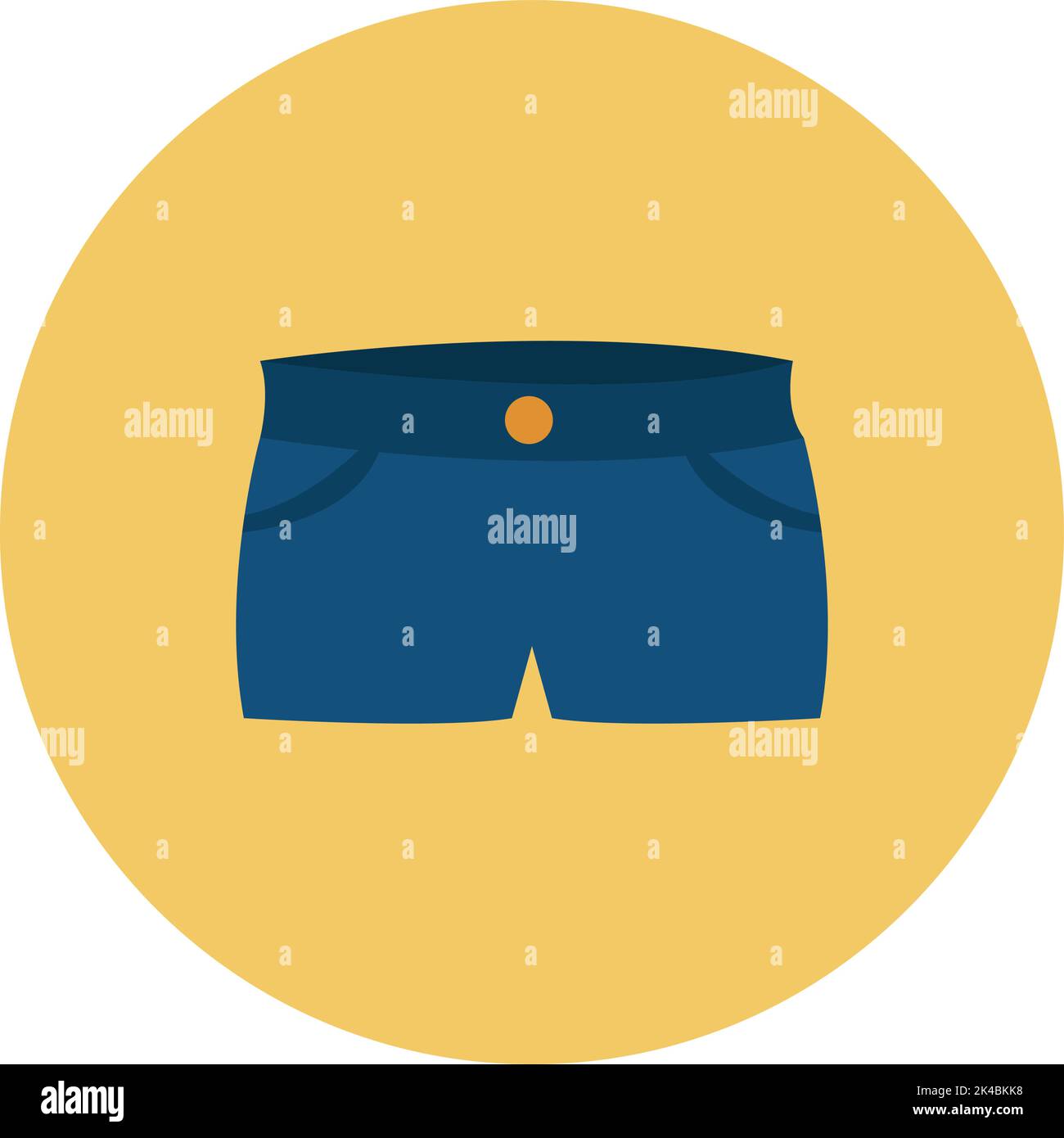 Jean shorts, illustration, vector on white background Stock Vector ...