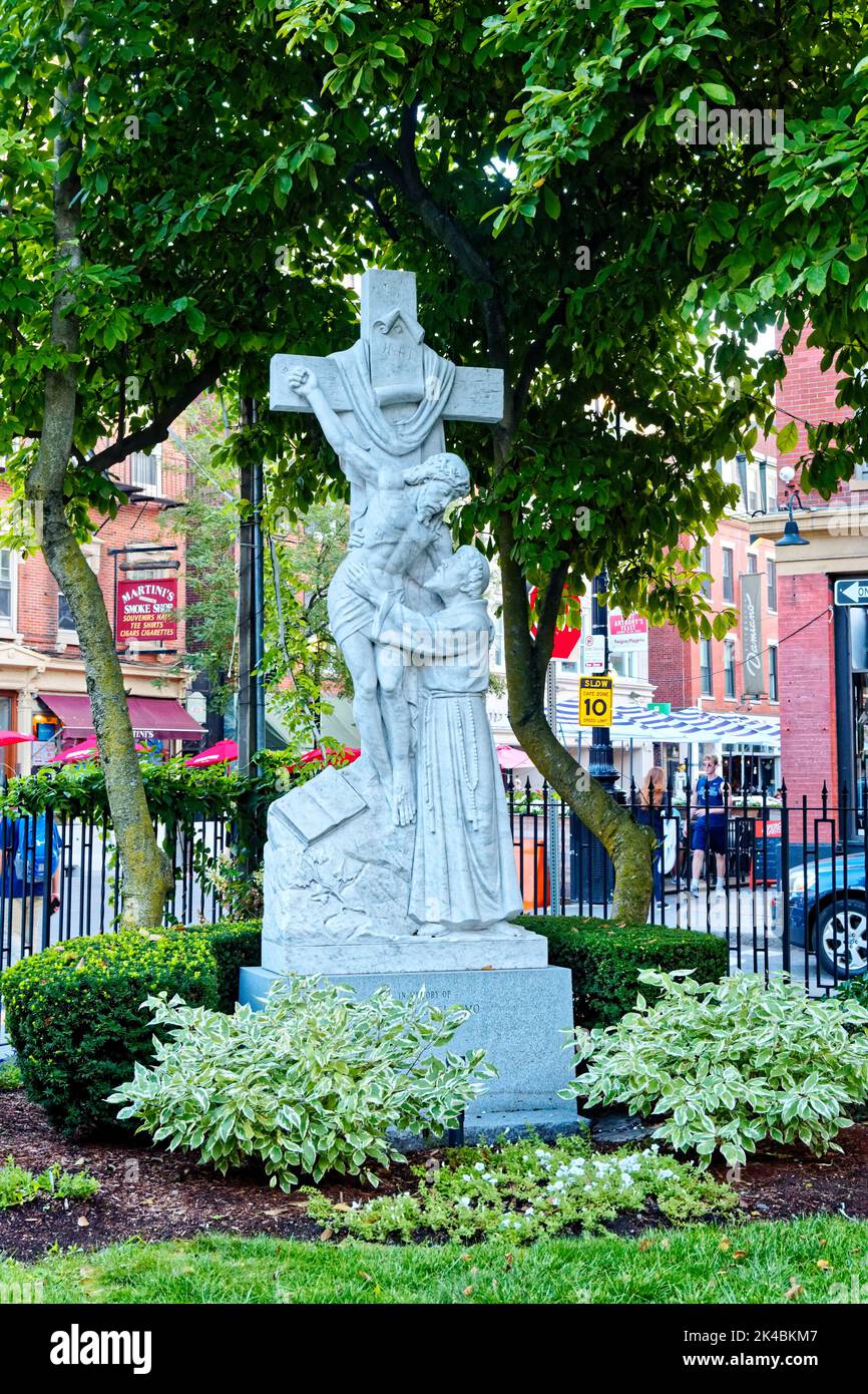 Christian Statue in Church Courtyard Stock Photo - Alamy