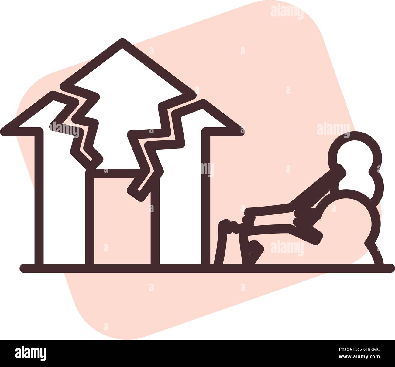 Disaster earthquake crash, illustration, vector on white background ...