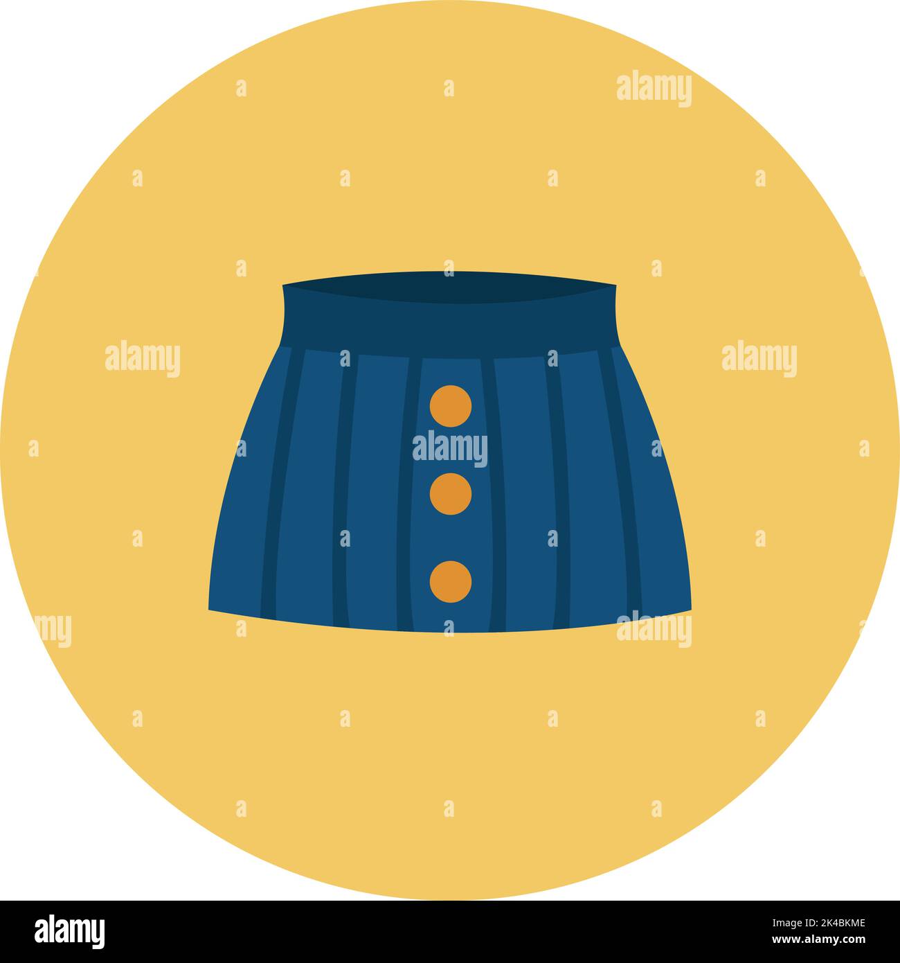 Jean skirt, illustration, vector on white background Stock Vector Image ...