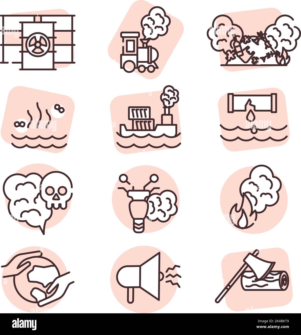 Disaster enviroment, illustration, vector on white background Stock ...