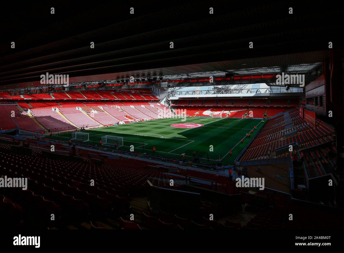 A general view inside Anfield Stadium the home of Liverpool football ...
