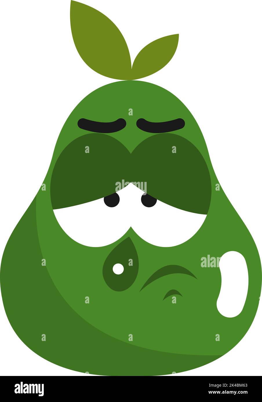 Dissappointed pear, illustration, vector on white background Stock ...