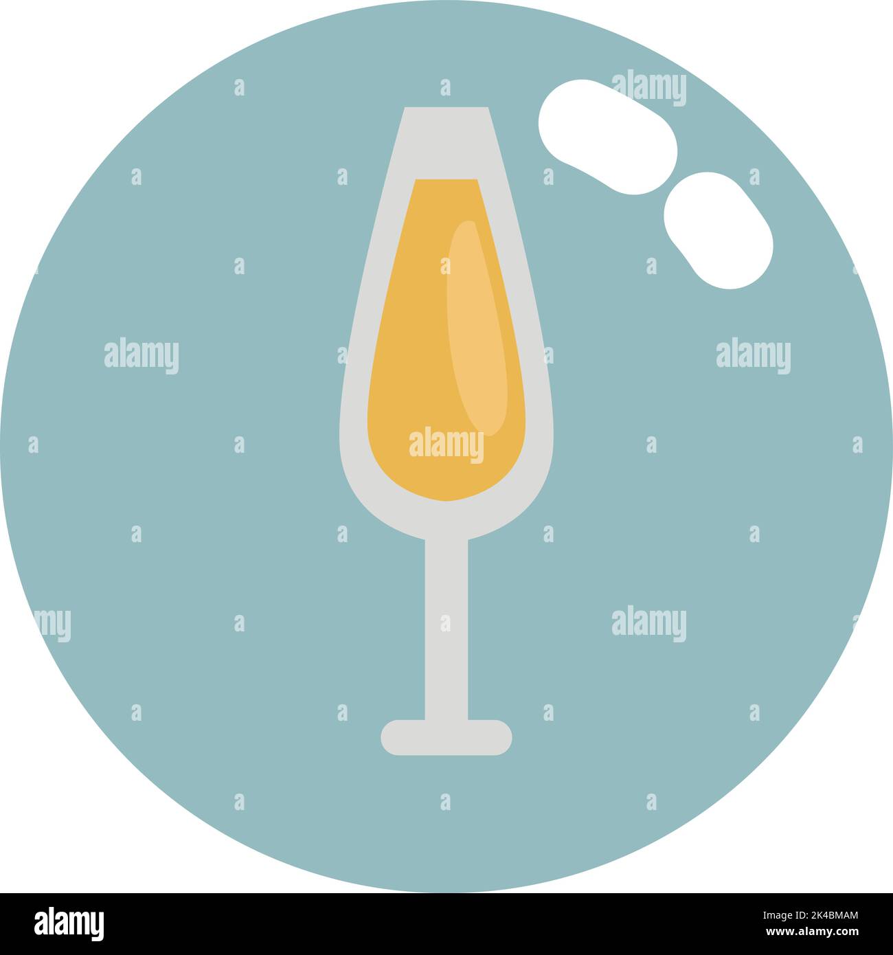 Glass of champagne, illustration, vector on white background Stock ...
