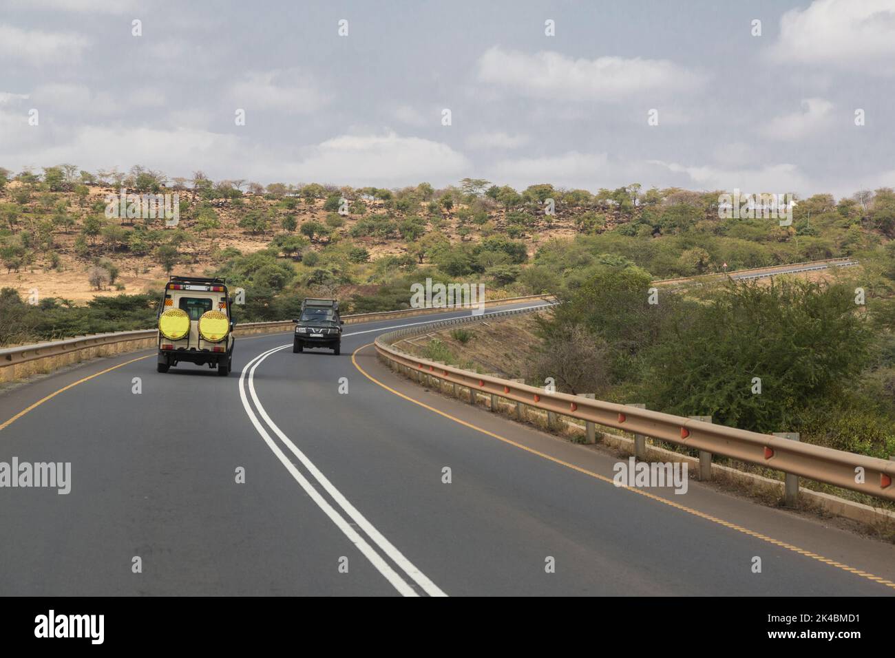 Arusha Region, Northern Tanzania. Highway in Northern Tanzania, Driving ...
