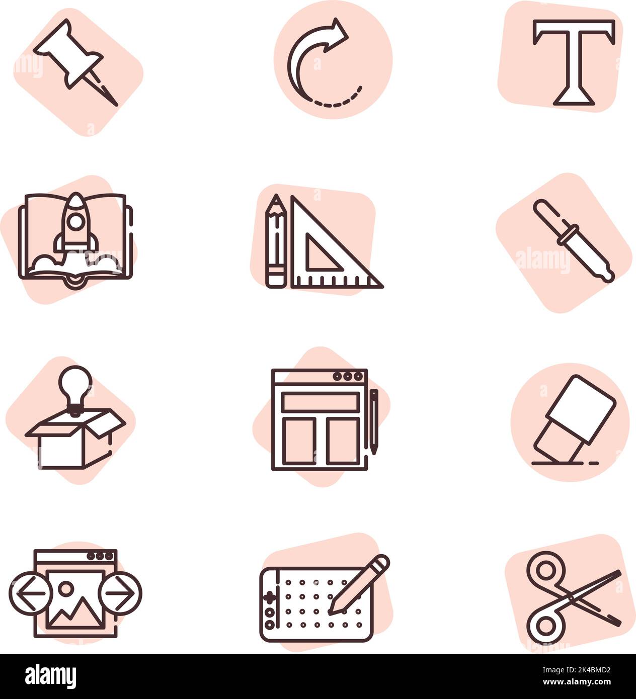 Graphic design creative tools, illustration, vector on white background ...