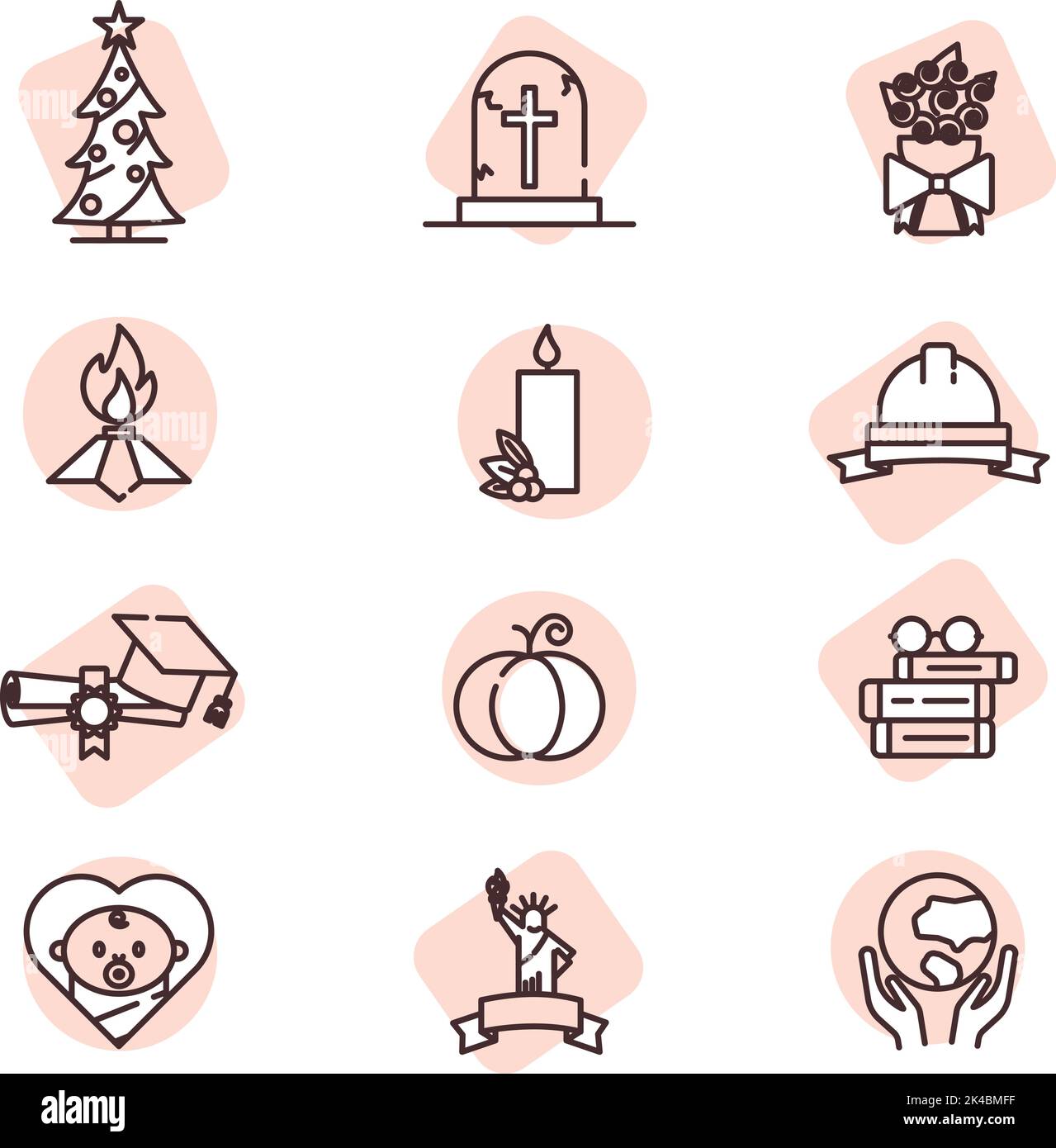 Happy holidays, illustration, vector on white background Stock Vector ...