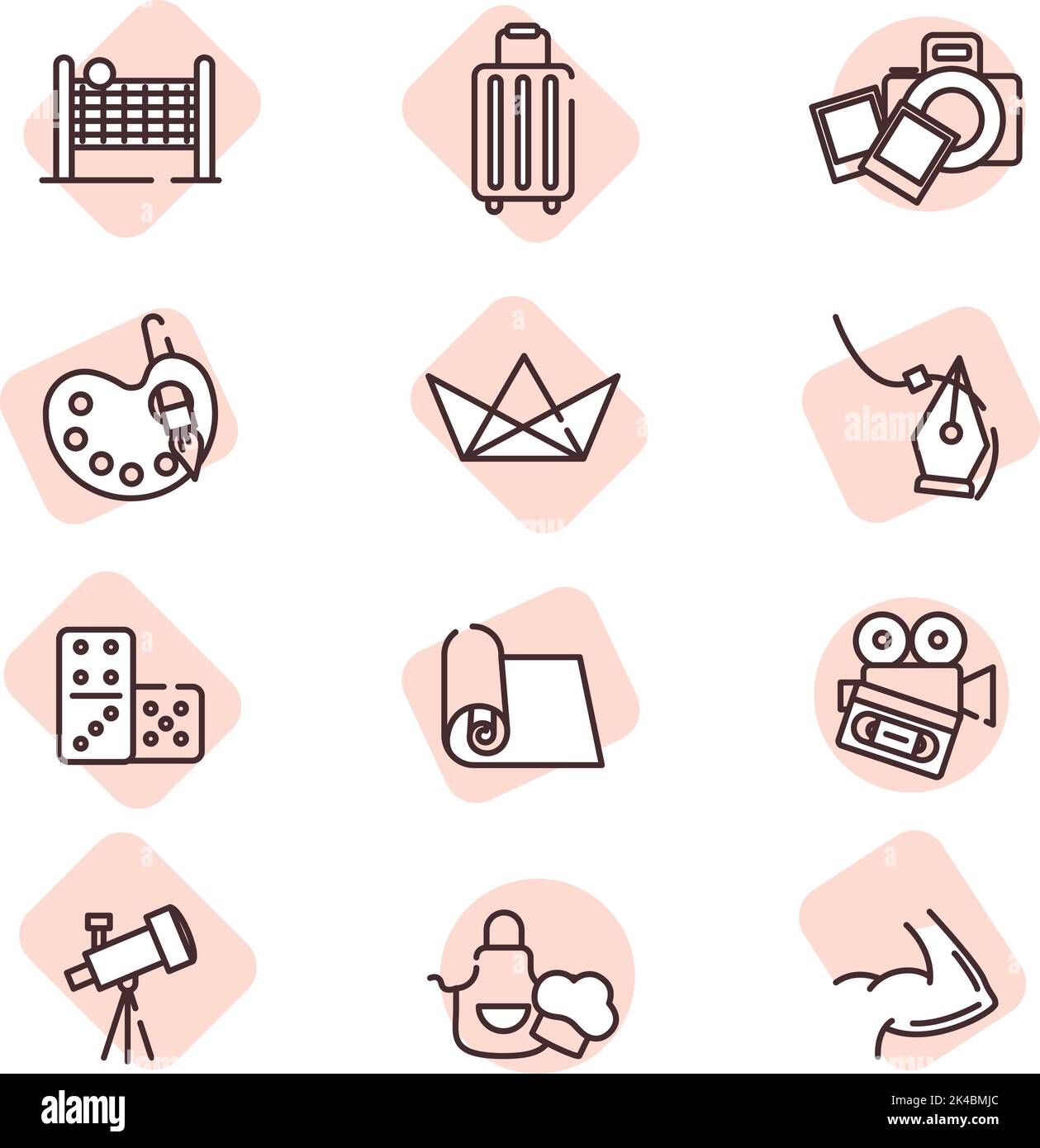 Interesting Hobbies, illustration, vector on white background Stock ...