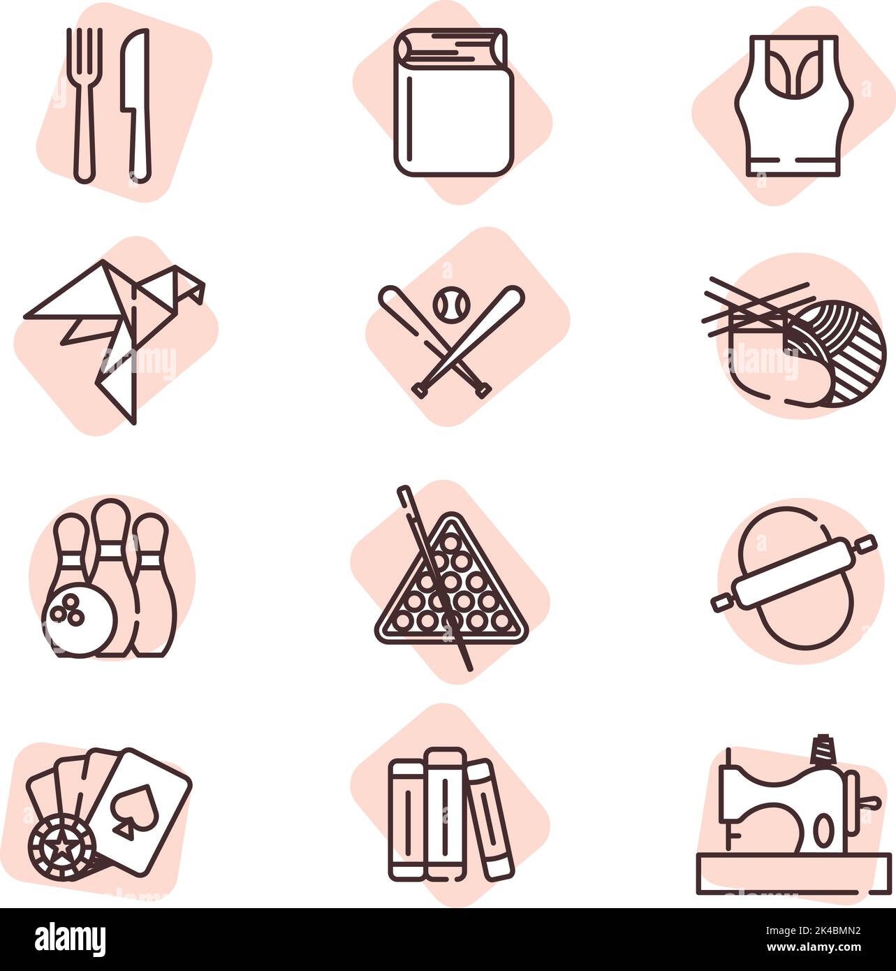 Modern hobbies, illustration, vector on white background Stock Vector ...