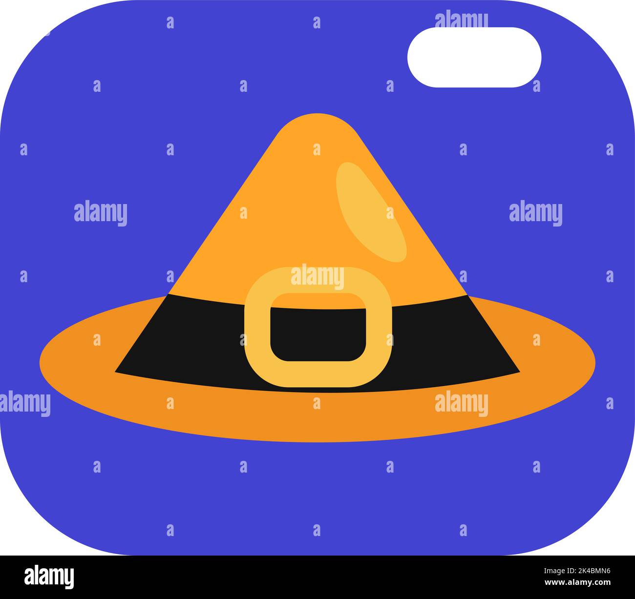 Halloween orange witches hat, illustration, vector on white background ...