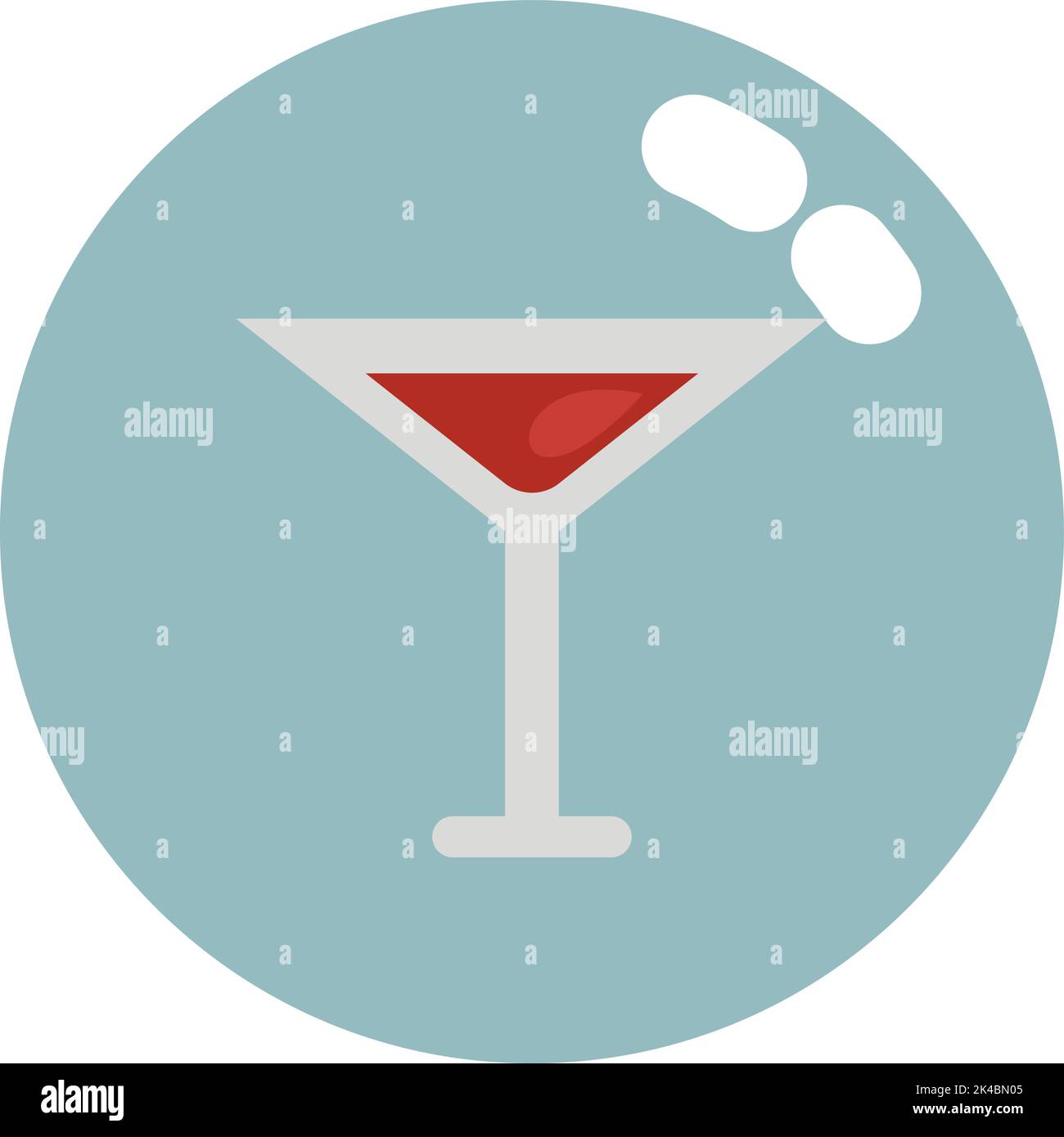 Glass of red coctail, illustration, vector on white background Stock ...