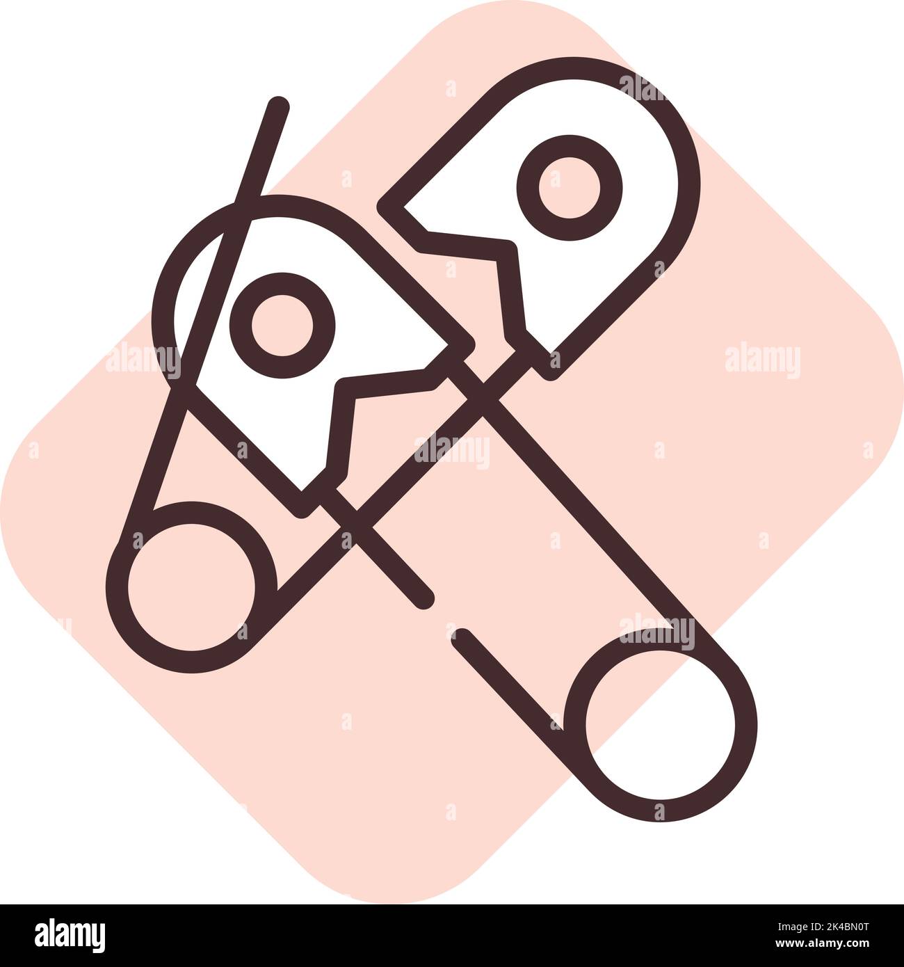 Hobby sewing pins, illustration, vector on white background Stock ...