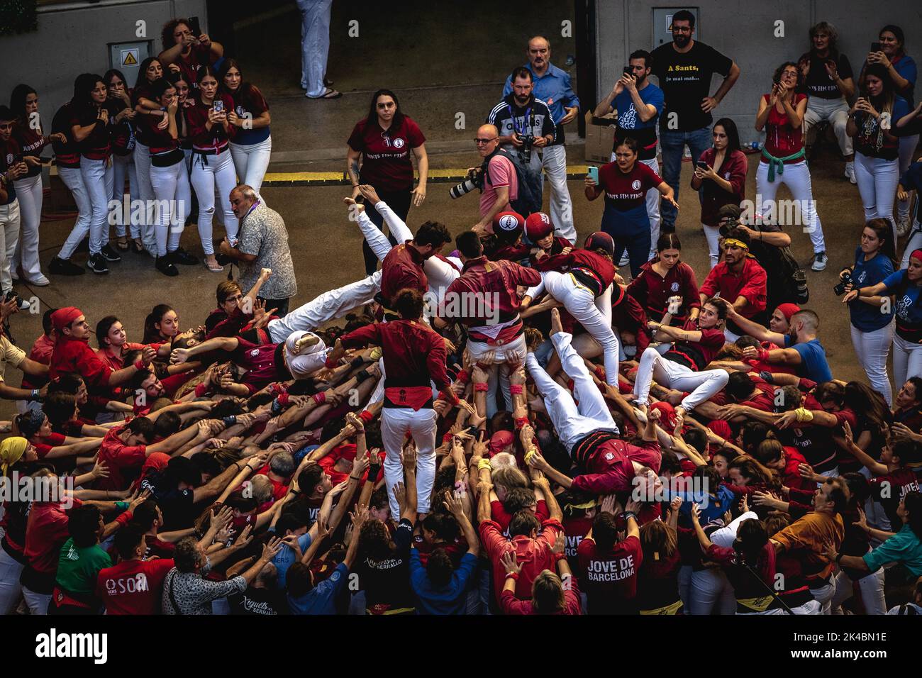 Tarragona, Spain. 1st Oct, 2022. A human tower of the 'Colla Jove de ...
