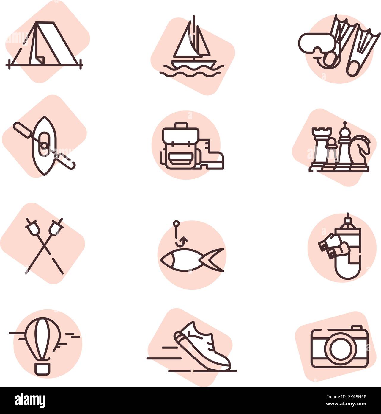 Interesting hobbies, illustration, vector on white background Stock ...