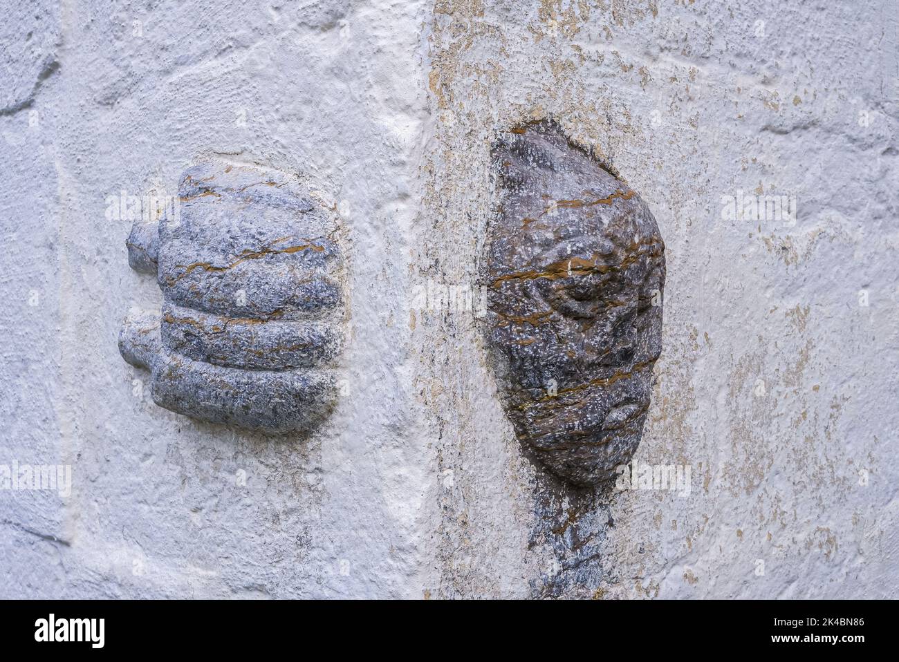 Some figures on the walls of Hoff Medieval Church, Toten, Norway Stock ...