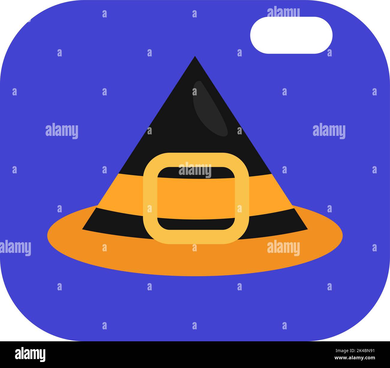 Halloween witches hat, illustration, vector on white background Stock ...