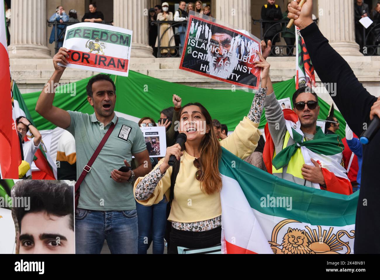 London, 1 October 2022, Free Iran/Mahsa Amini protestors gather in ...