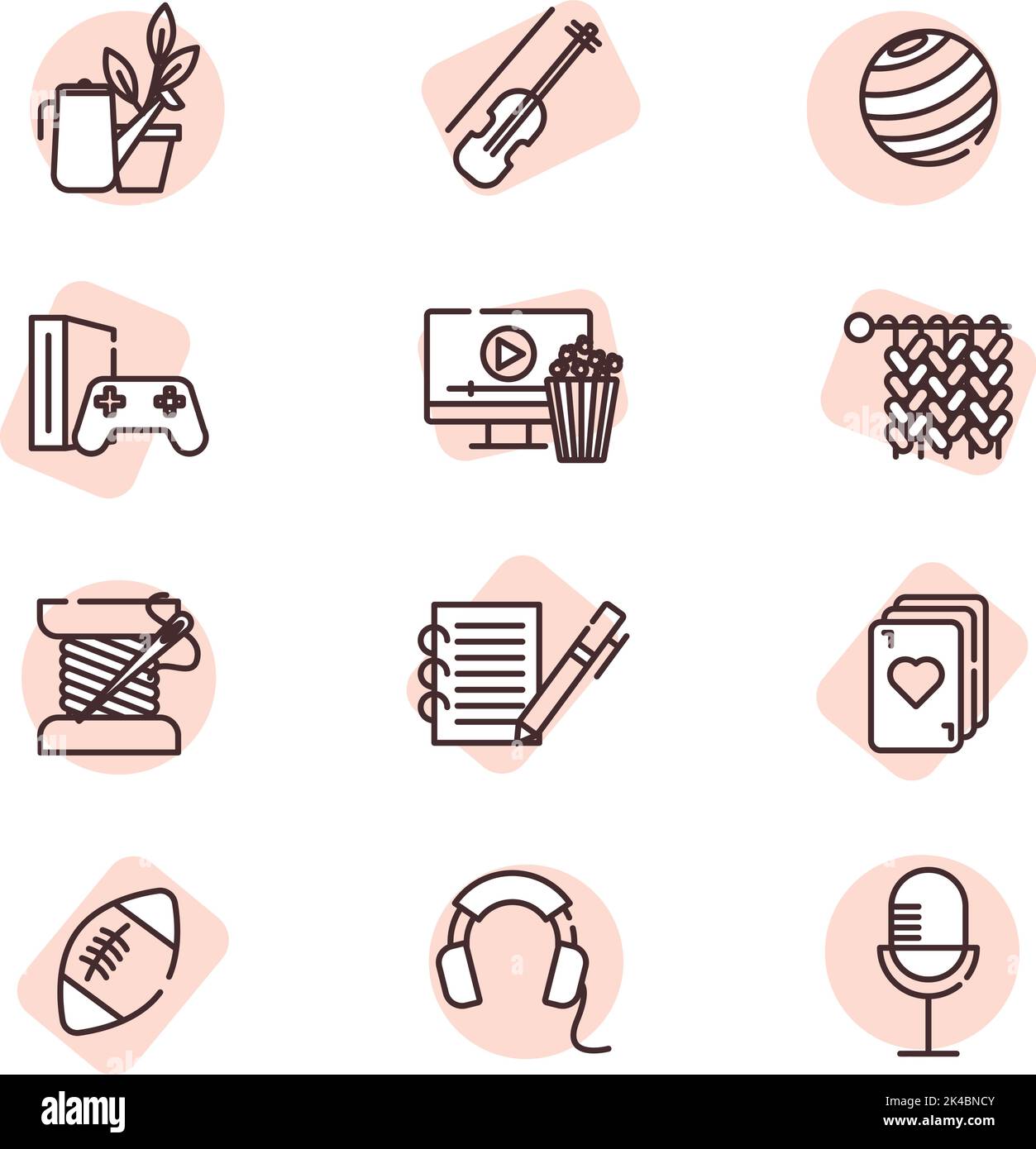 Relaxing hobbies, illustration, vector on white background Stock Vector ...