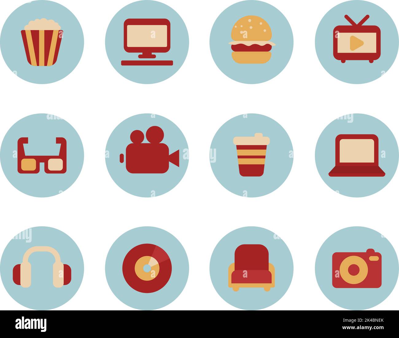 Movie time, illustration, vector on white background Stock Vector Image ...