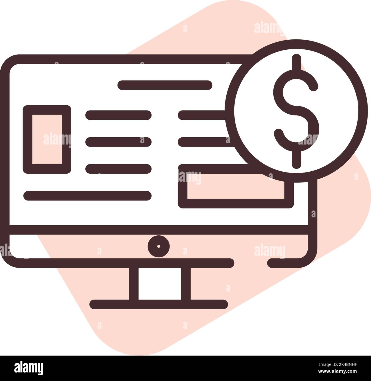 Marketing paid article, illustration, vector on white background Stock ...