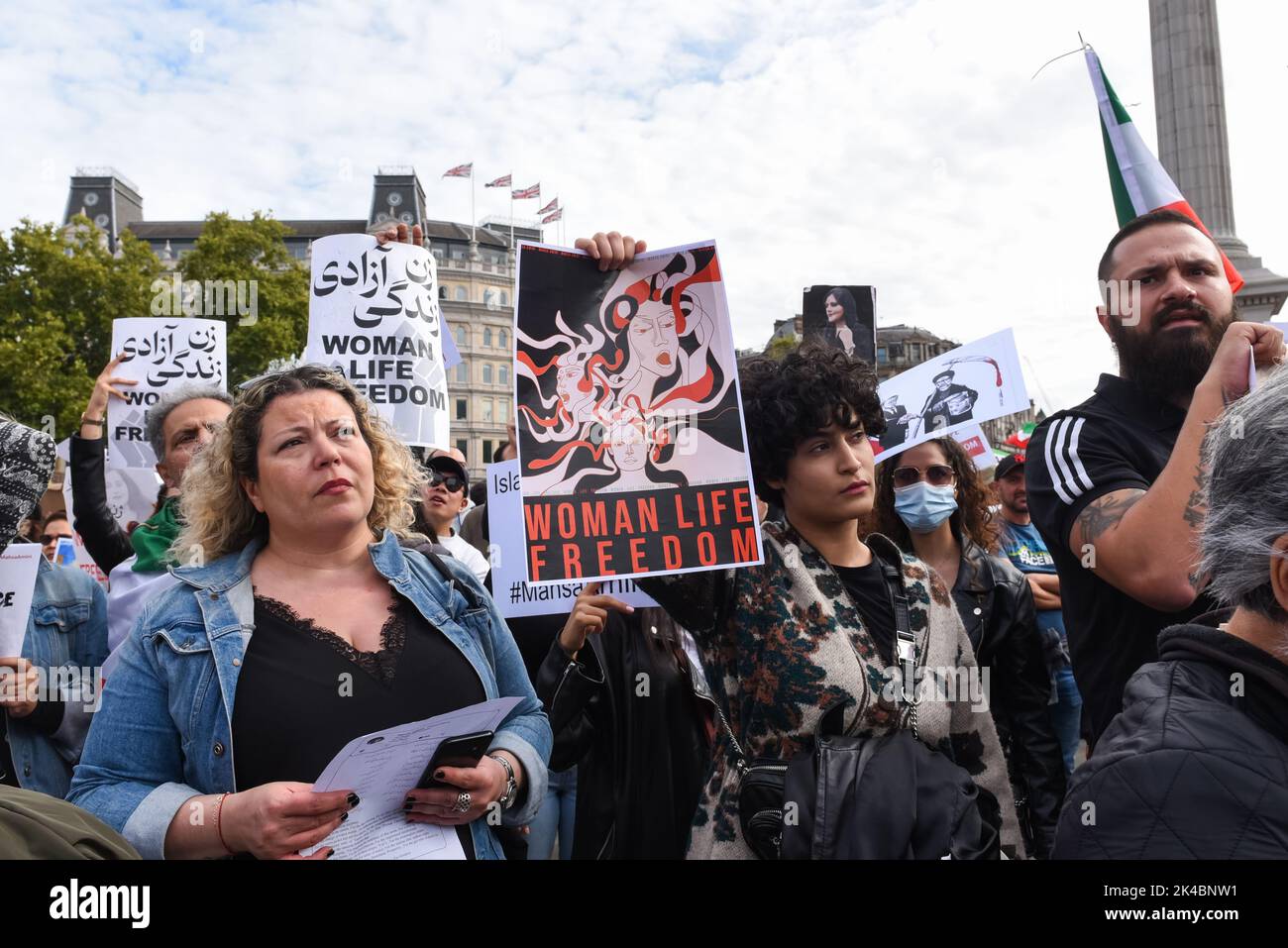 London, 1 October 2022, Free Iran/Mahsa Amini protestors gather in ...