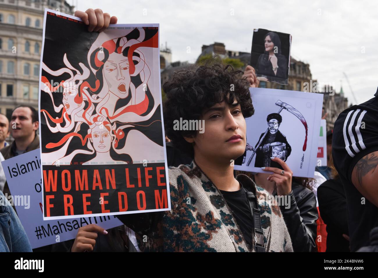 London, 1 October 2022, Free Iran/Mahsa Amini protestors gather in ...