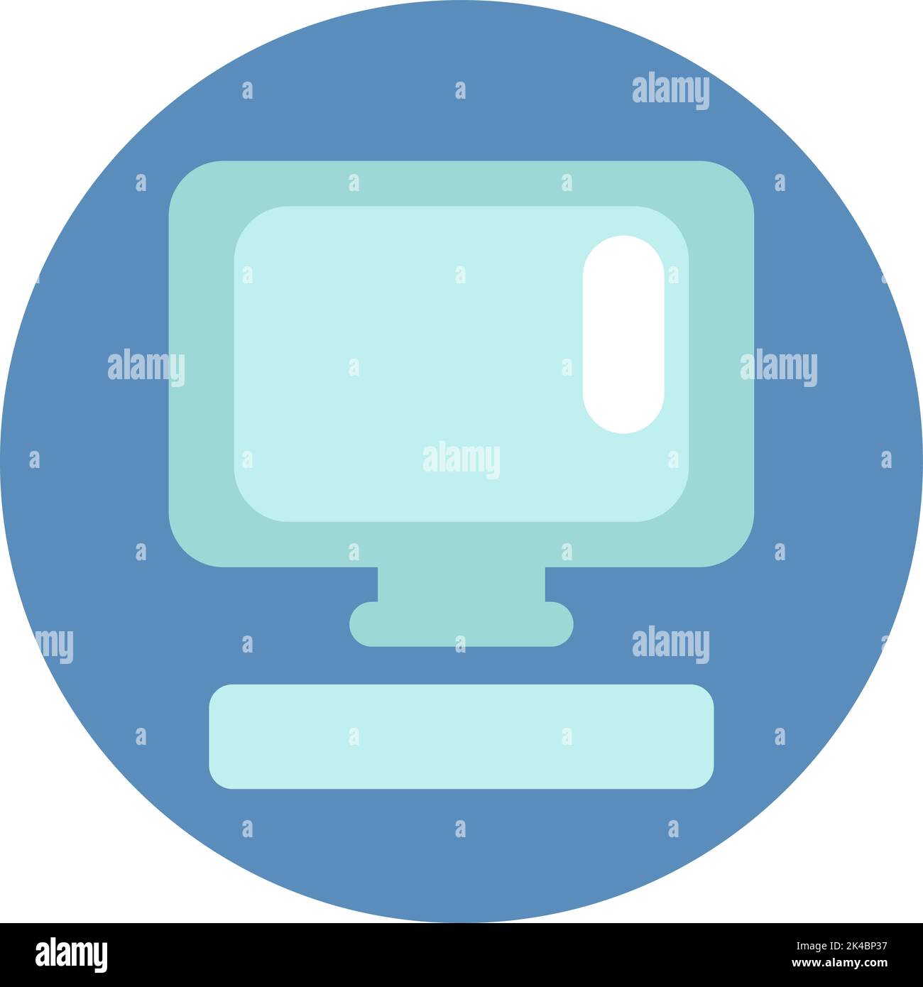 Laboratory computer, illustration, vector on white background Stock ...