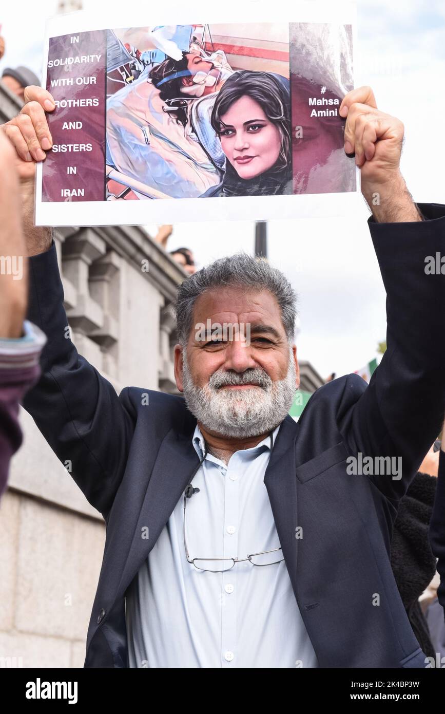 London, 1 October 2022, Free Iran/Mahsa Amini protestors gather in ...