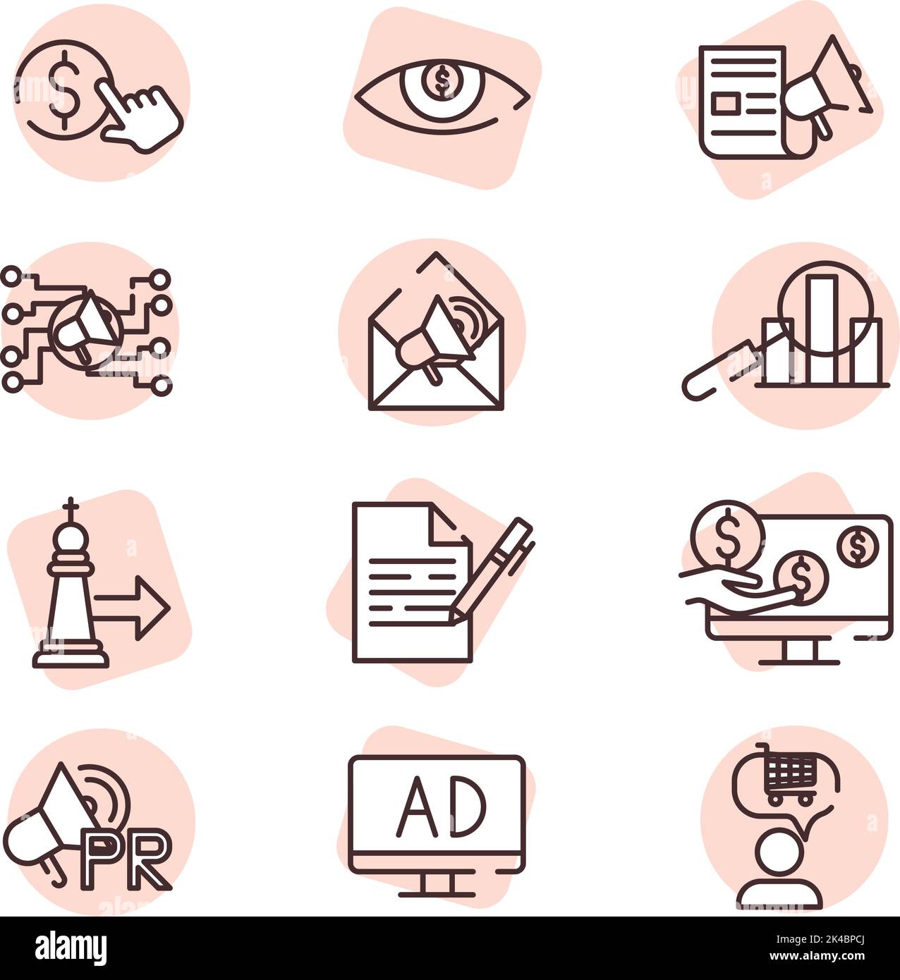 Marketing construction, illustration, vector on white background Stock ...