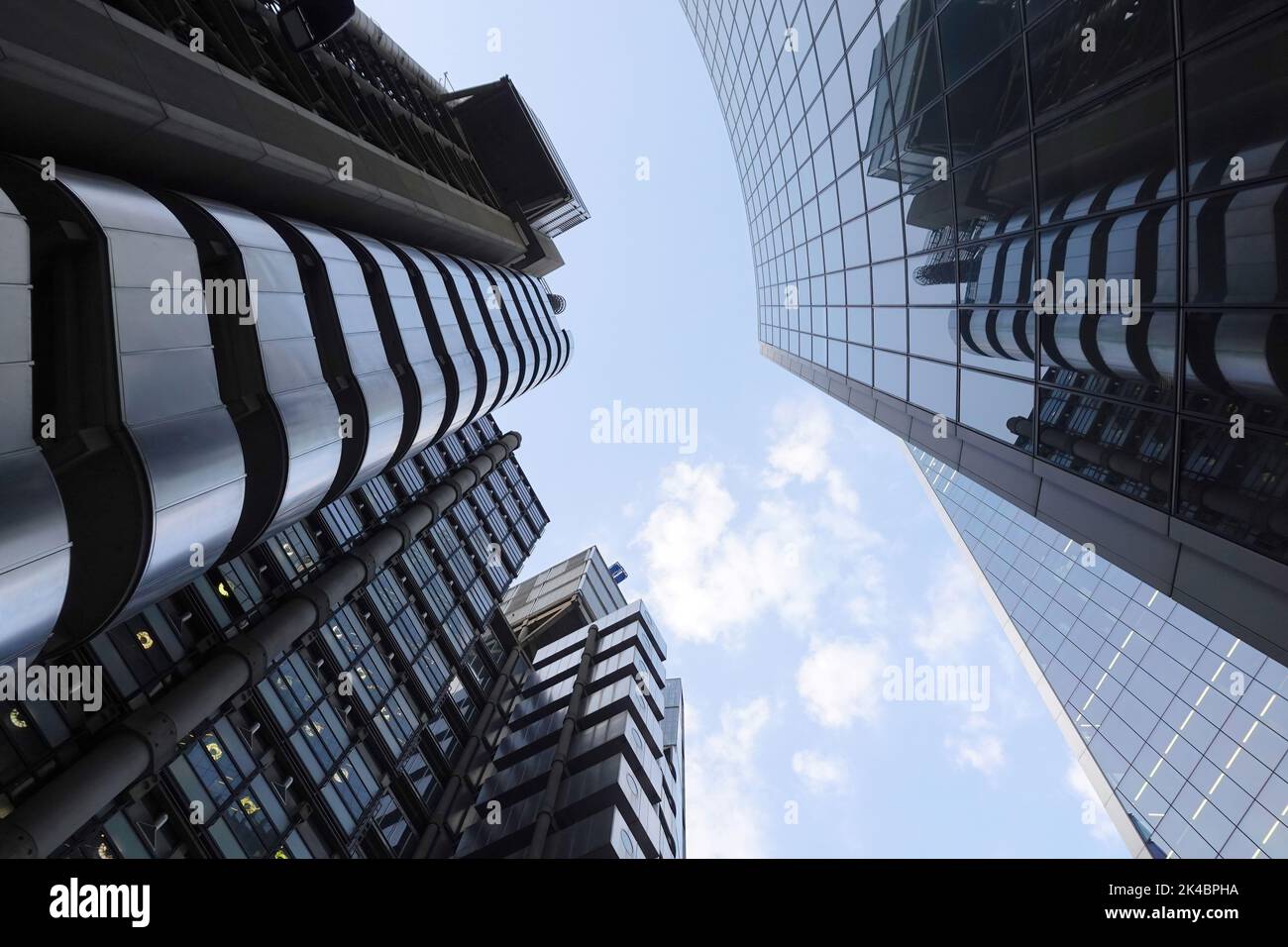 A low-angle shot of the Lloyds of London insurance market building ...