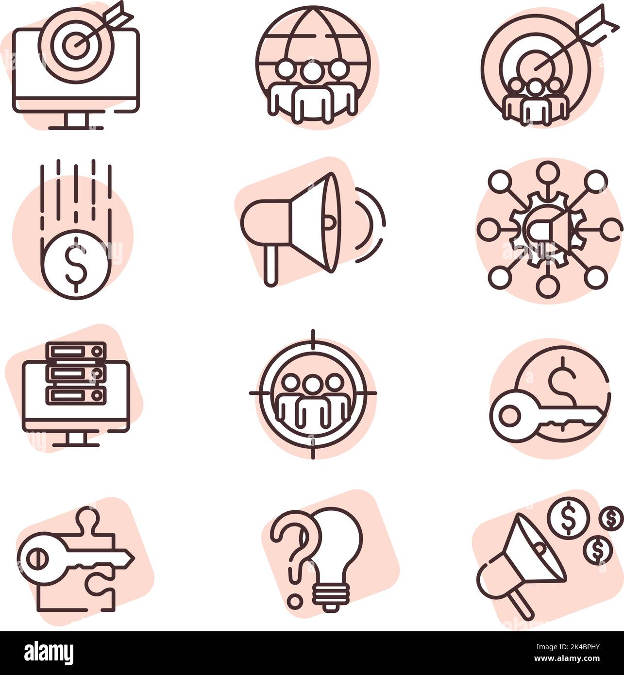 Marketing achievements, illustration, vector on white background Stock ...